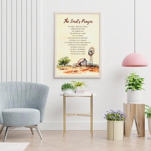 The Lord's Prayer Inspirational Bible Verse Printable Wall Art ...