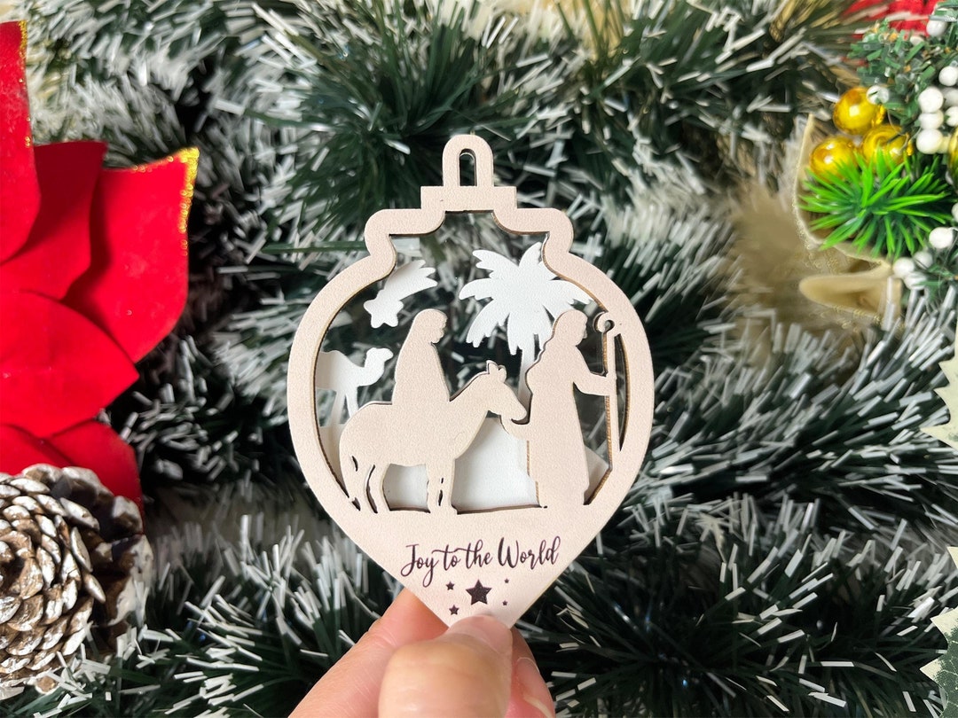 Wooden Nativity Scene Baubles Home Decorations Indoor, Christian ...