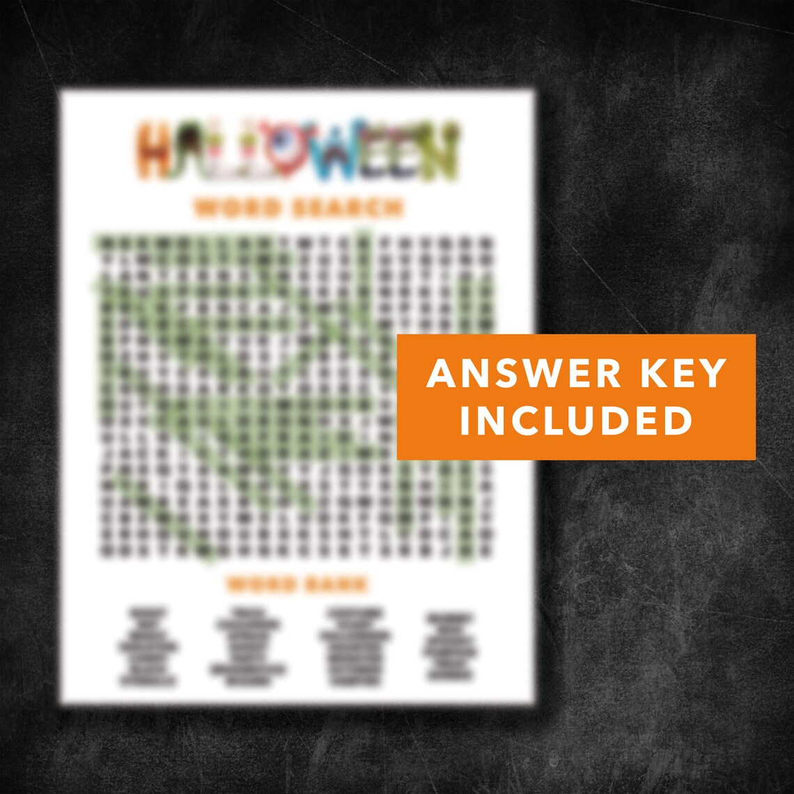 Word Search Halloween Themed Party Games Printable Halloween Word ...