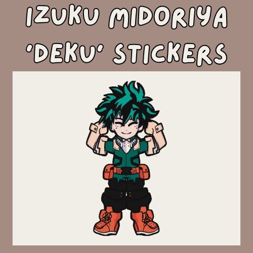 Izuku Midoriya Deku Paper Stickers My Hero Academia Anime Fan Art Manga ...