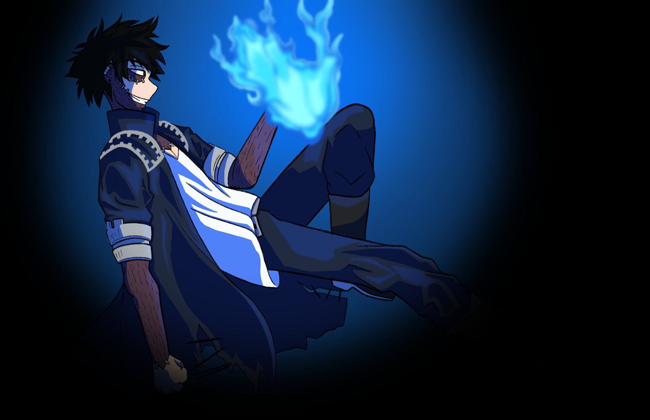 Dabi Blue Flames Anime Fan Art Print My Hero Academia Poster Gift for ...