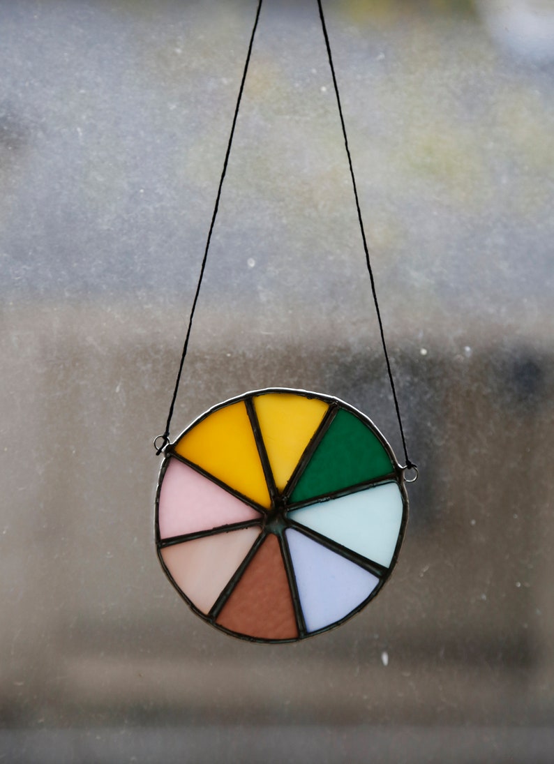 Unique Modern Stained Glass Pastel Color Wheel Custom Stained - Etsy