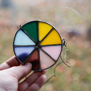 Unique Modern Stained Glass Pastel Color Wheel, Custom Stained Glass ...