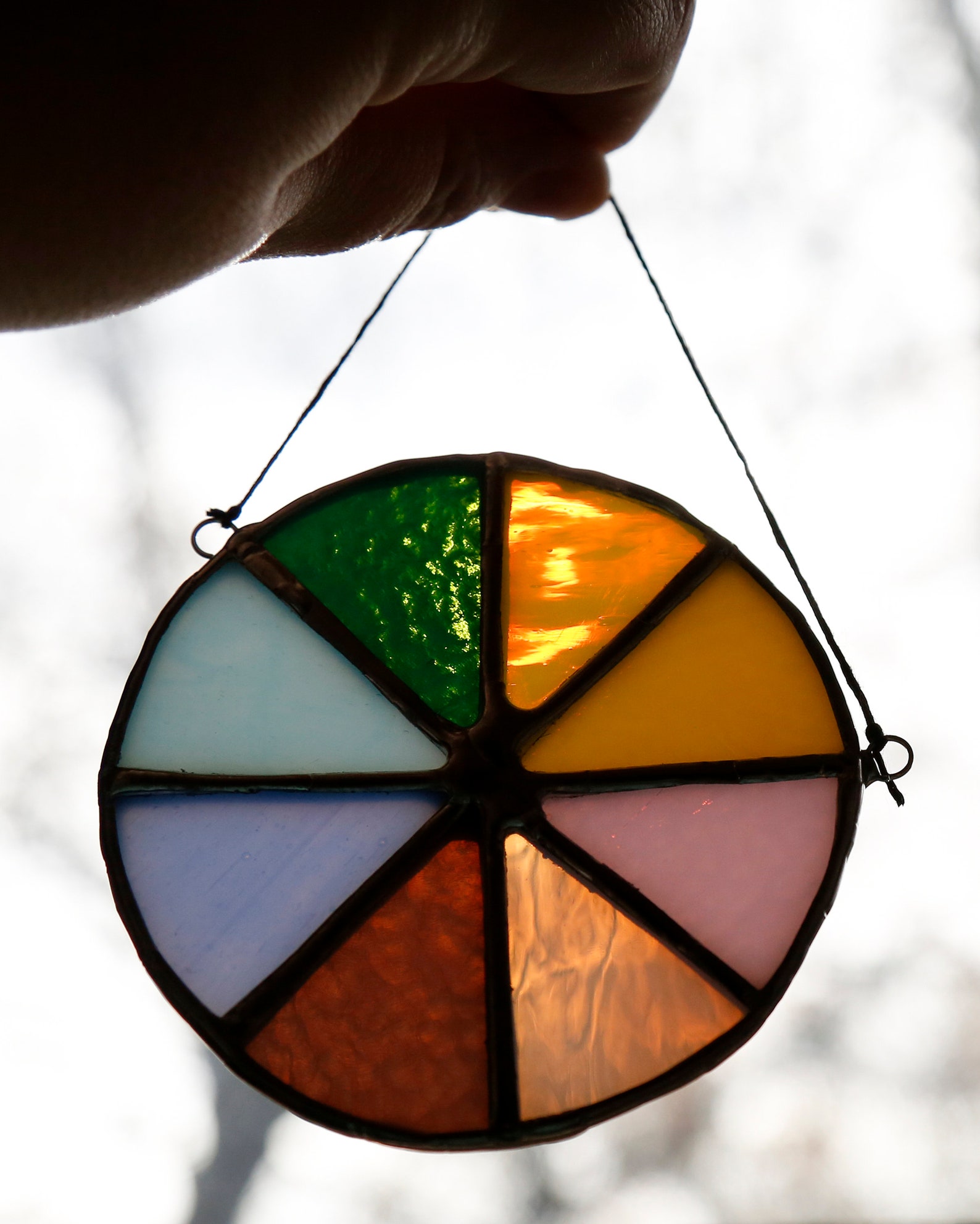 Unique Modern Stained Glass Pastel Color Wheel Custom Stained - Etsy
