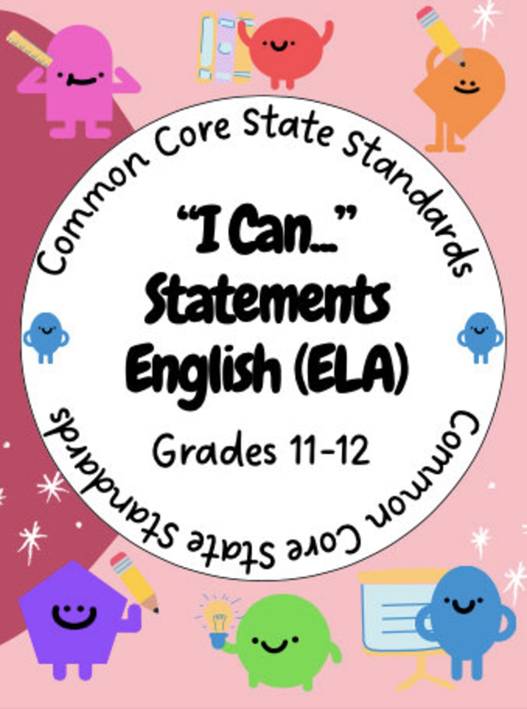 CCSS I Can Statements English/ela Grades 11-12 - Etsy