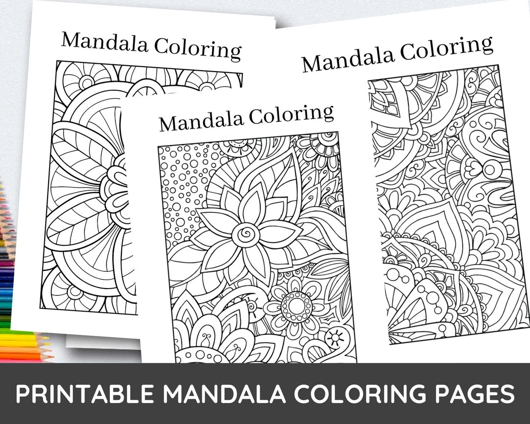 Mandala Coloring Worksheet Set Mandala Coloring Book Mandala - Etsy