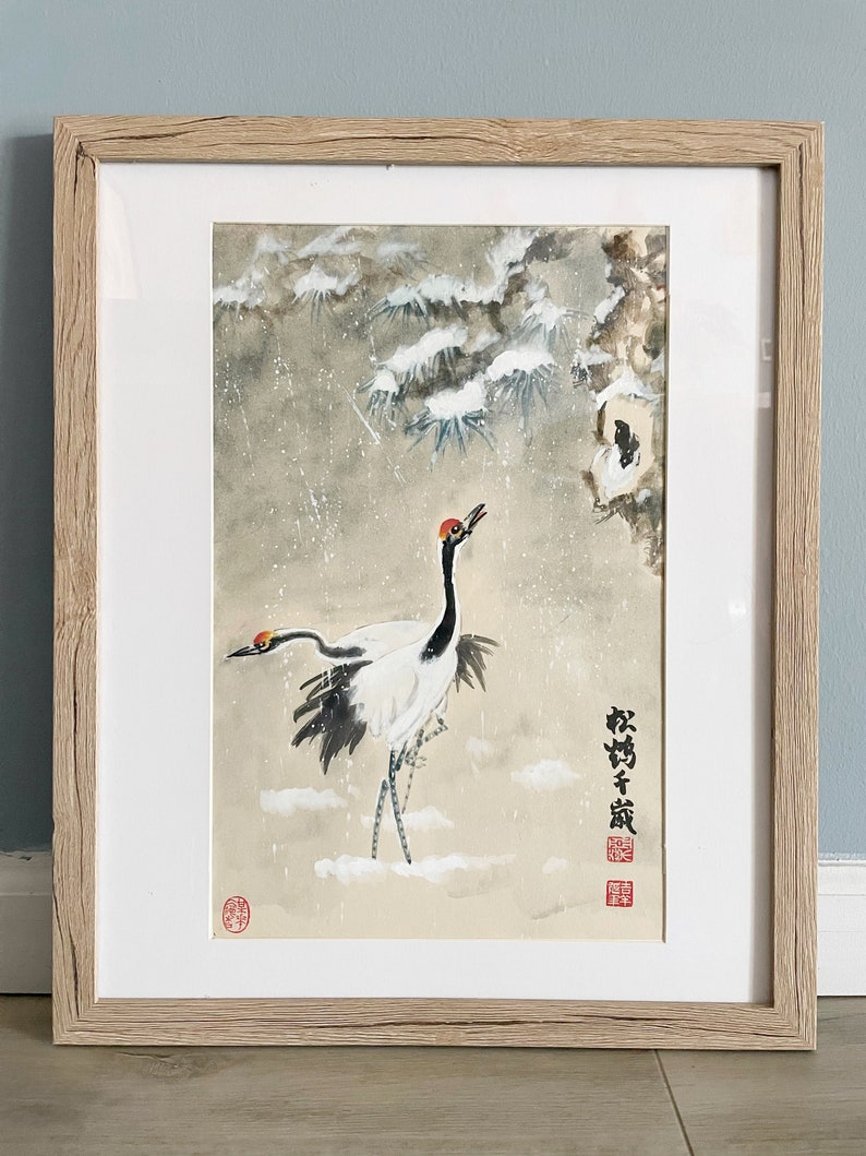 Chinese Painting two Redcrowned Cranes. Chinese Ink - Etsy