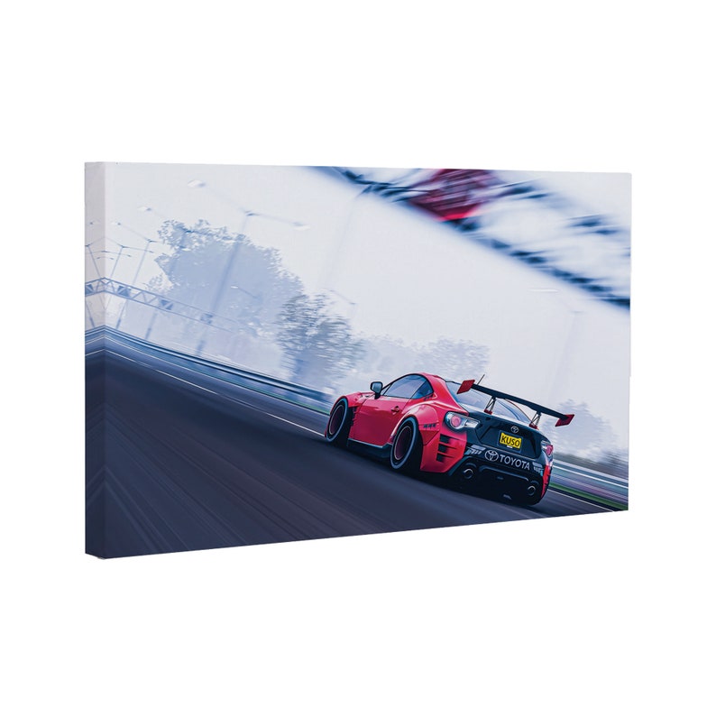 Toyota 86 With Rocket Bunny Body Kit on Race Track - Canvas Art - Ready ...