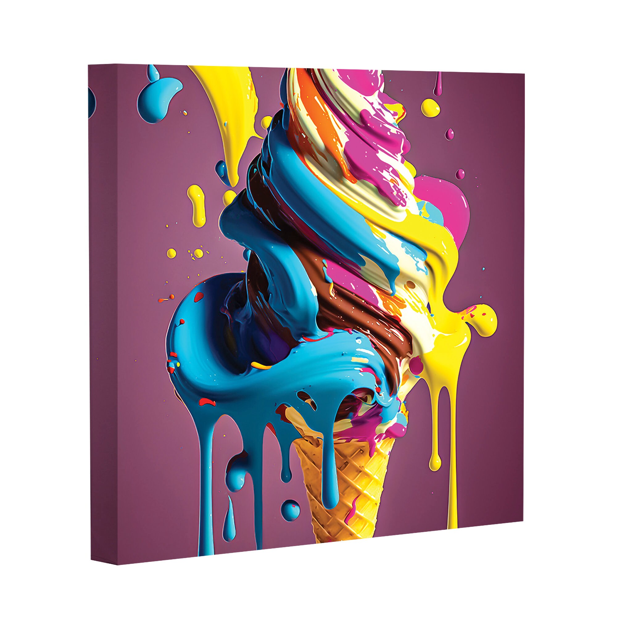 Abstract Colored Ice Cream #1 - Canvas Art - Ready to Hang - Etsy