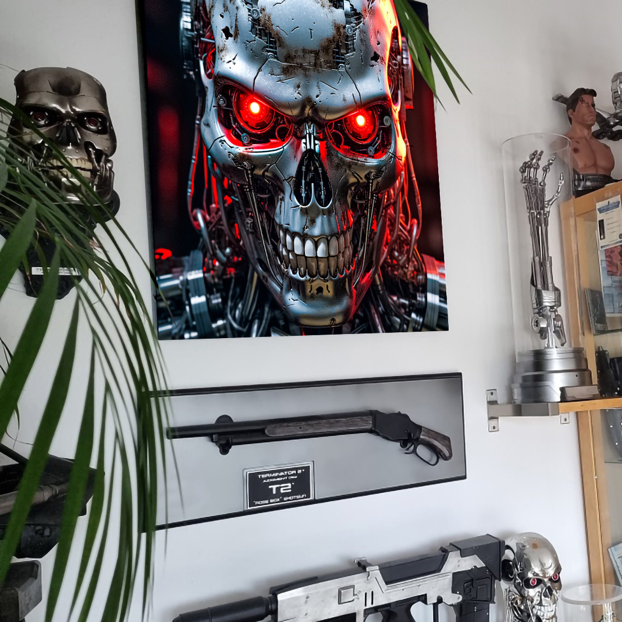 Humanoid Machine Skull - Canvas Art - Ready to Hang - Etsy