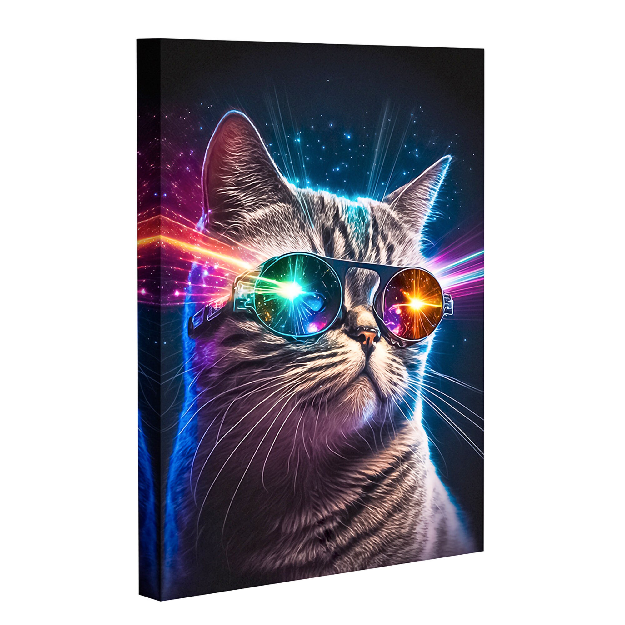 Cat Shooting Laser Rays From Its Eyes - Canvas Art - Ready to Hang - Etsy
