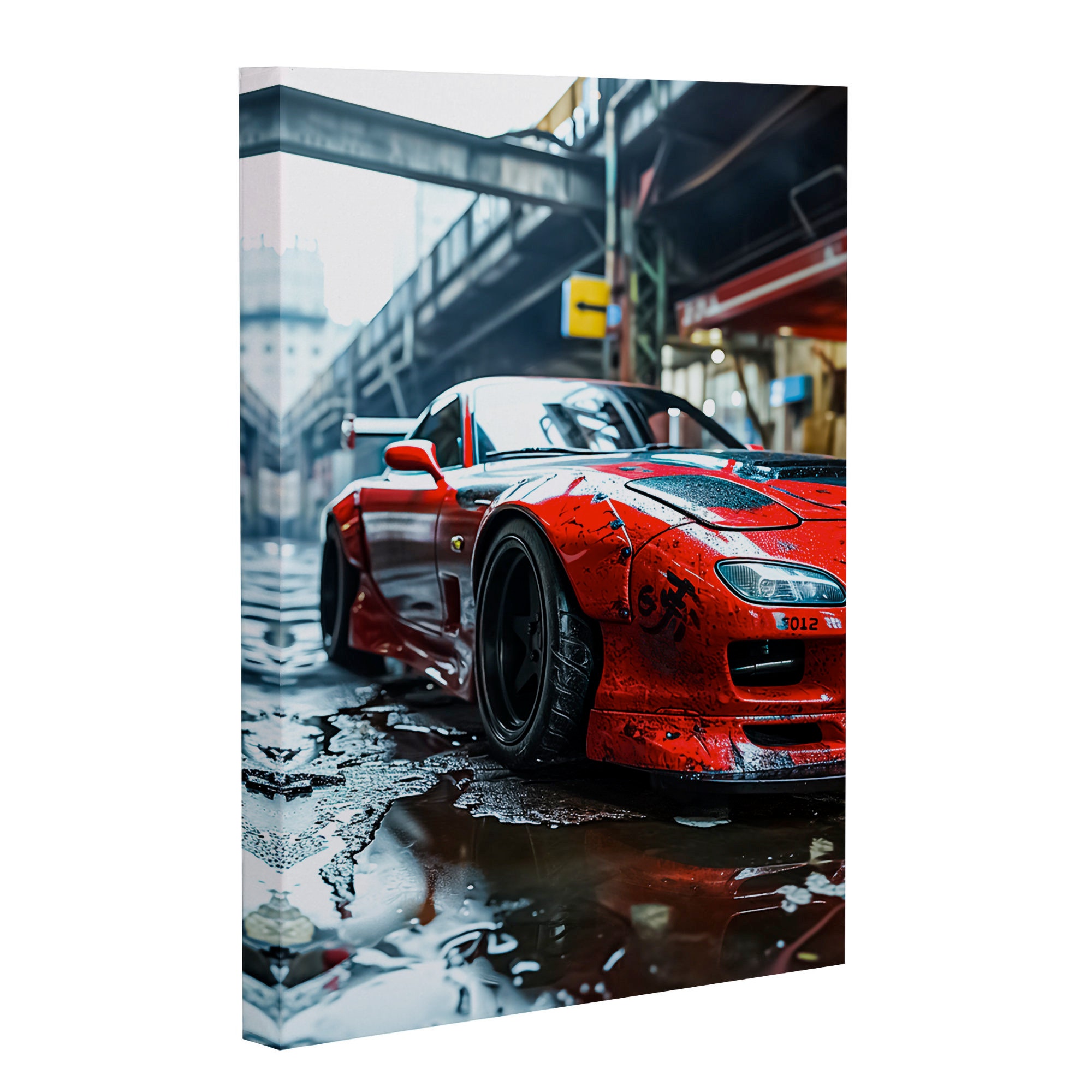 Red RX-7 With Widebody Kit - Canvas Art - Ready to Hang - Etsy