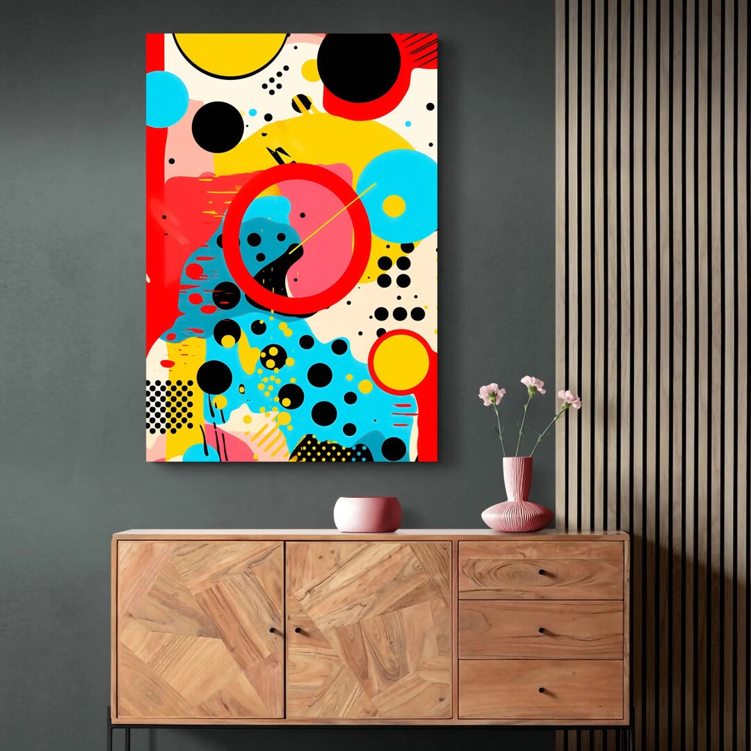 Abstract Colored Circles and Dots - Canvas Art - Ready to Hang - Etsy