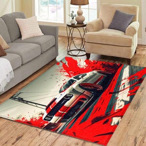 Challenger Hellcat With Widebody in Motion Area Rugs - Etsy