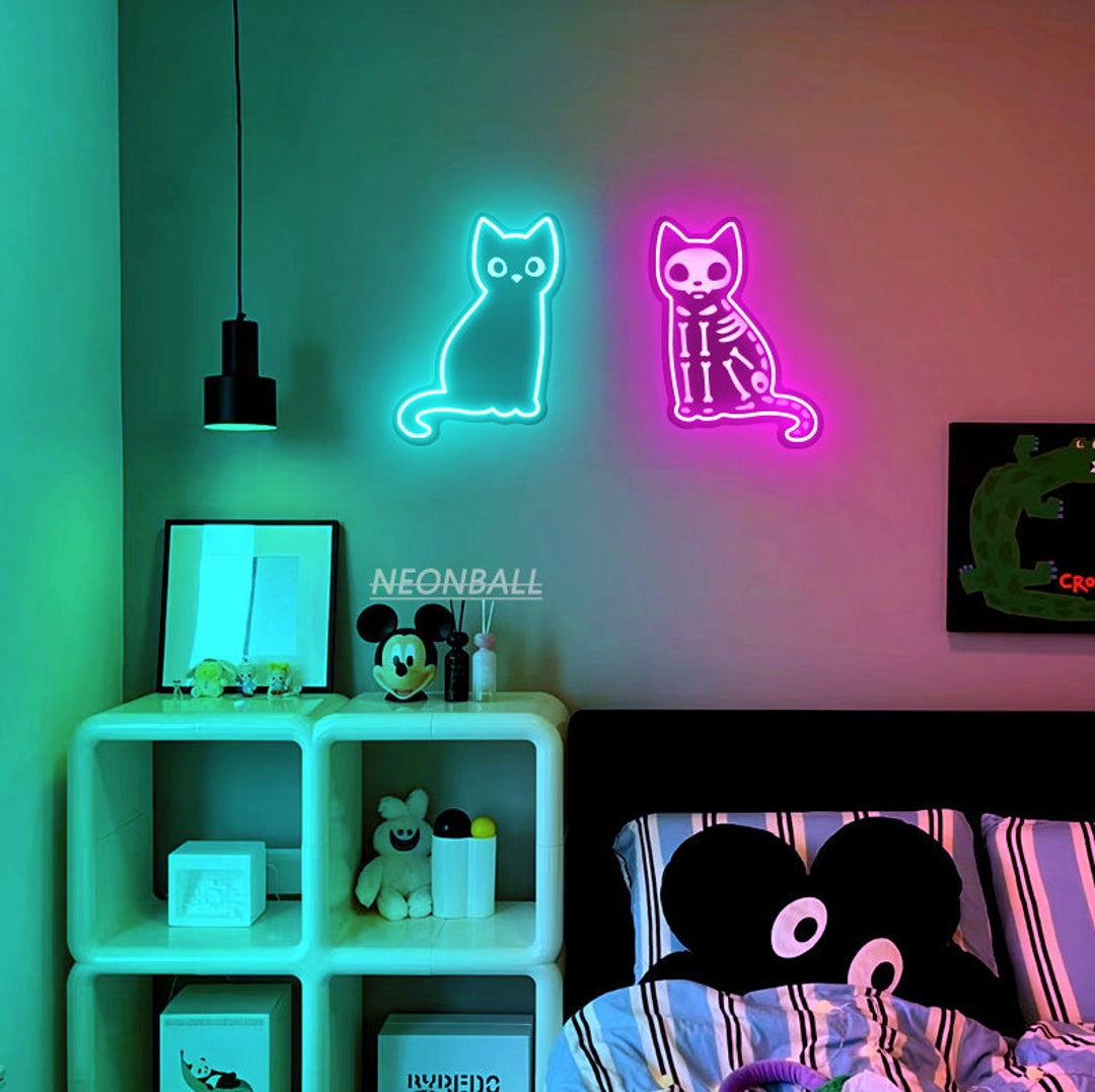 Custom Black Cat Neon Sign, Custom Neon Bar Signs, Gift for Teenage ...