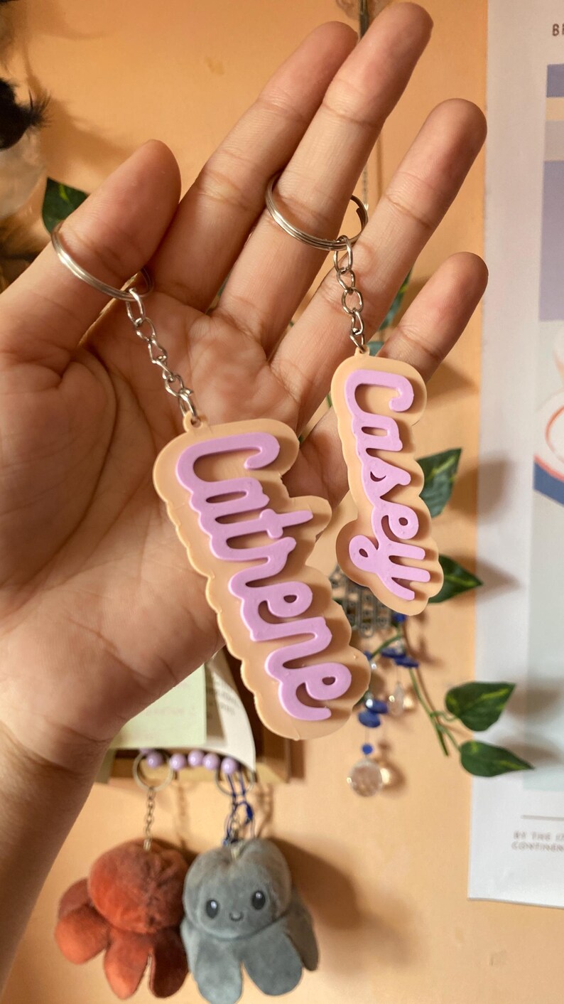 Personalized Name Keychain 3D Print - Etsy