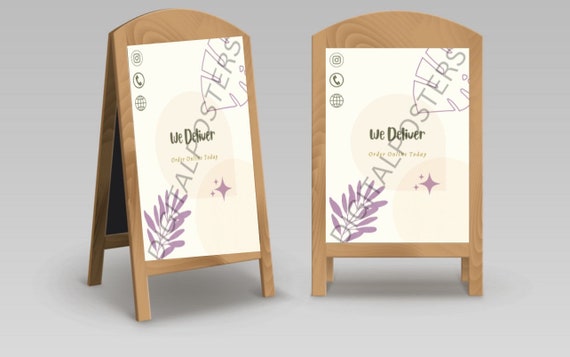 3 Set Digital Restaurant Poster A-frame Business Sign We - Etsy