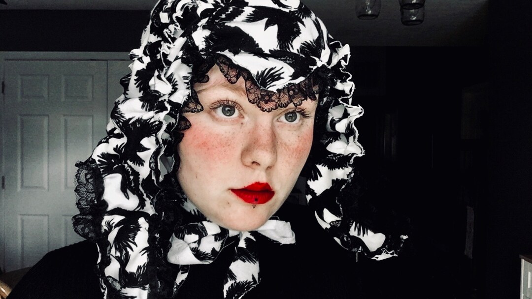Goth Hand Sewn Bunny Bonnet With Vintage Lace - Etsy