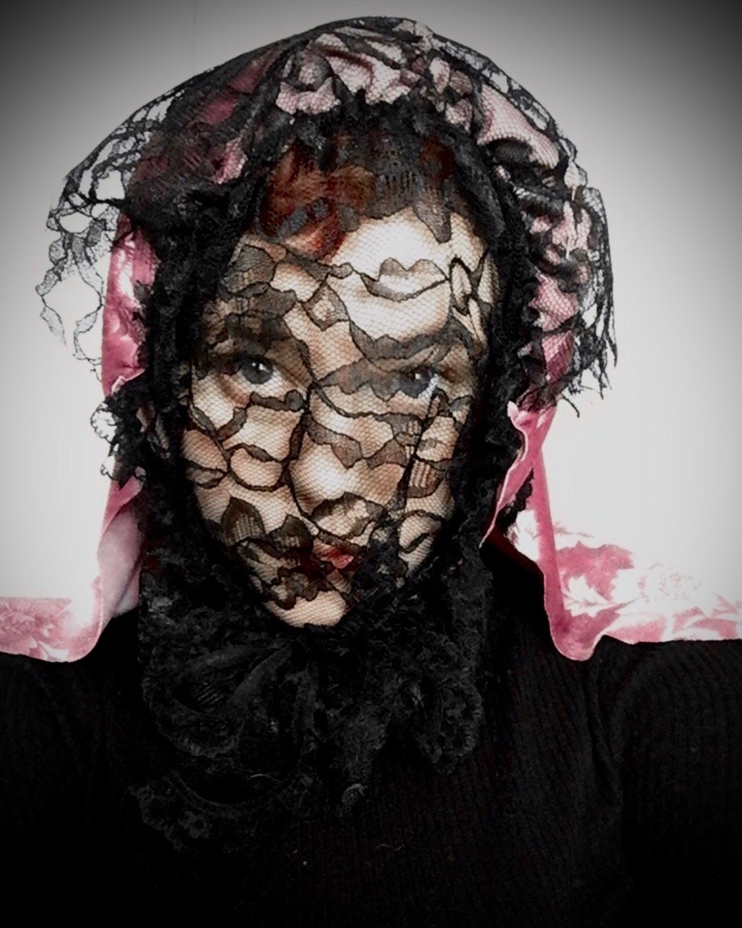 Salem Collection hand Sewn Purple Velvet Hood With Black Lace Veil - Etsy