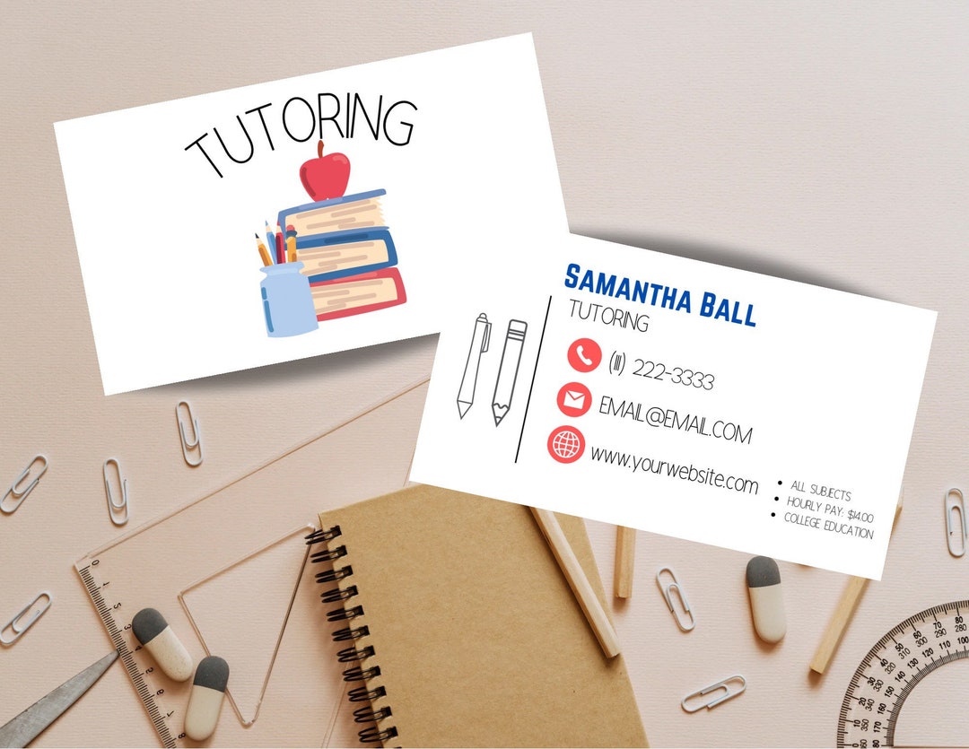 Tutoring Business Card - Etsy