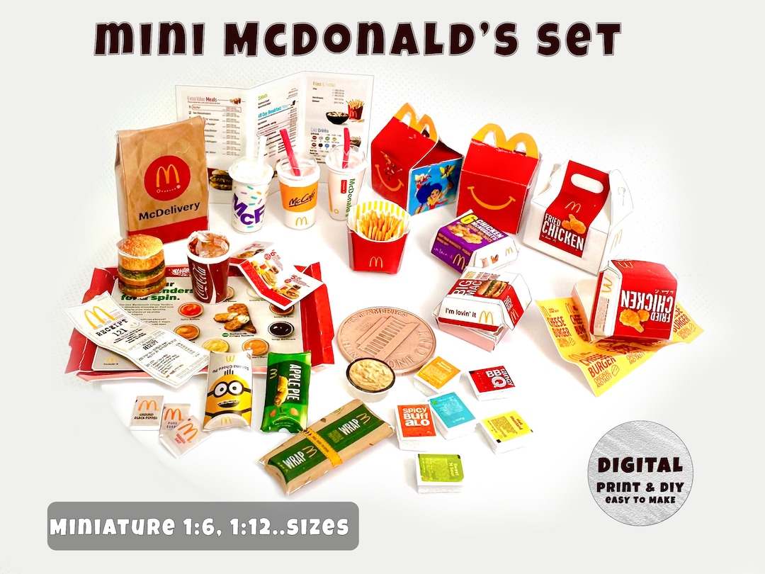 Buy Mini Mcdonald's Mega Combo Set Template 1:6 12 Instant Online in ...