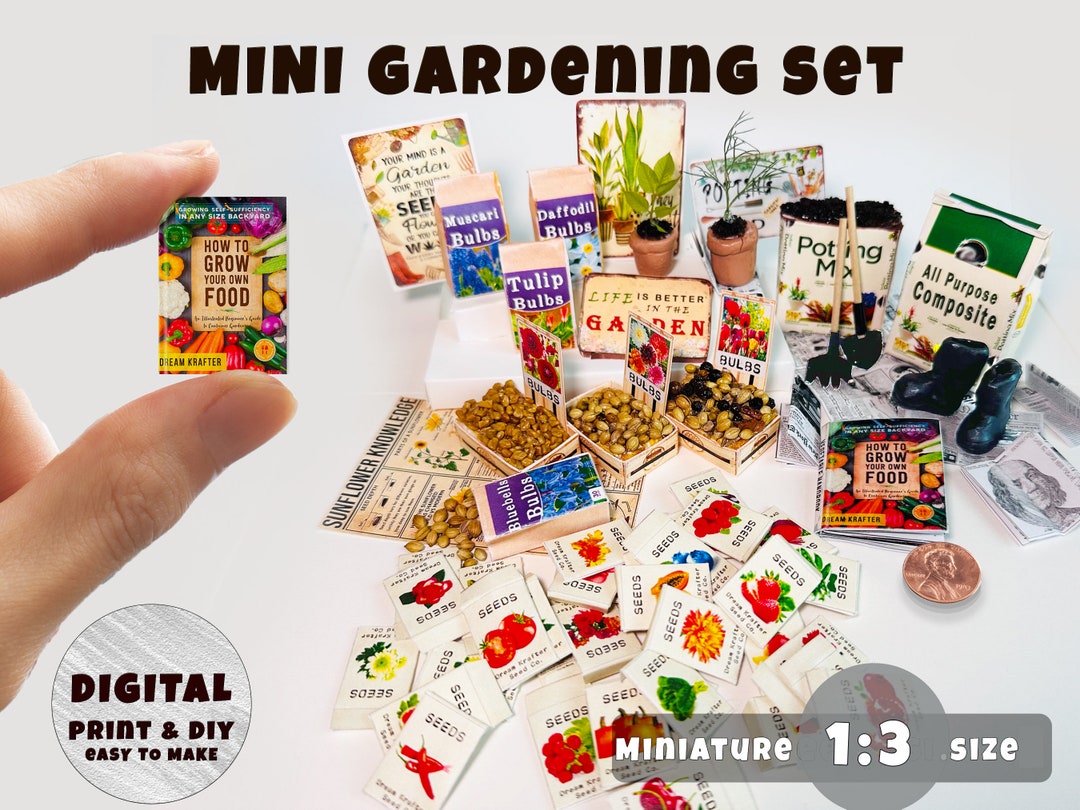 Miniature Gardening Set (1:3), Instant Download Printable | Miniature ...
