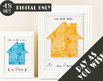 Personalized Housewarming Gifts, Personalized Home Map, First Home Gift ...