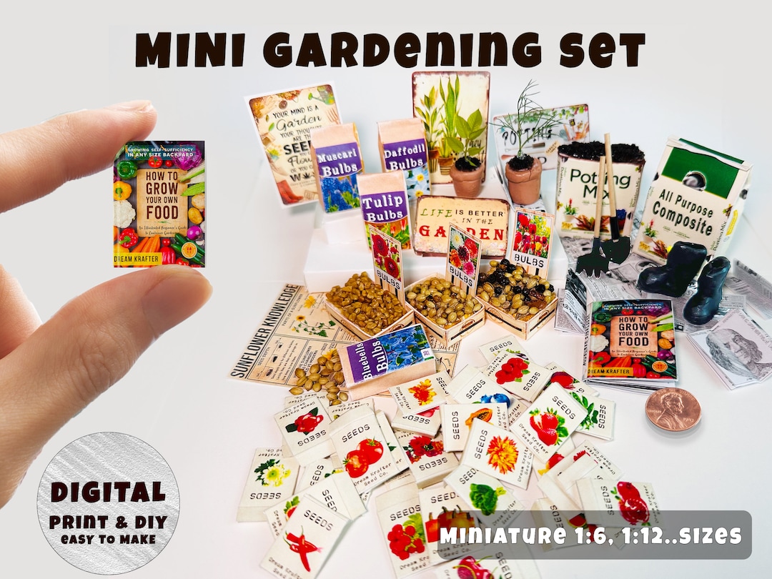 Miniature Gardening Set (1:6, 12..), Instant Download Printable ...