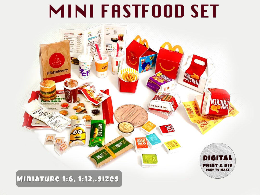 Mini FASTFOOD Mega Combo Set Template (1:6, 12), Instant Download ...