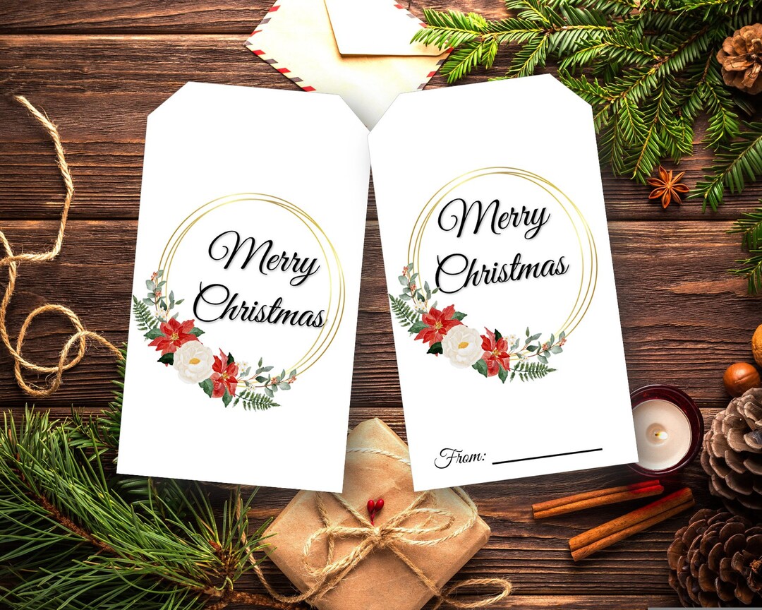 Printable Christmas Gift Tags, Holiday Tags, Merry Christmas Tags - Etsy