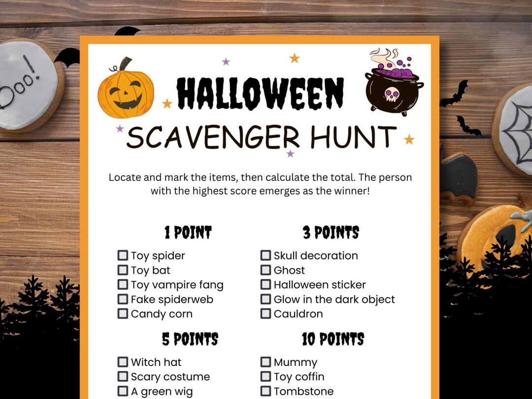 Hauntingly Fun Halloween Scavenger Hunt - Scavengent Hunt Halloween ...