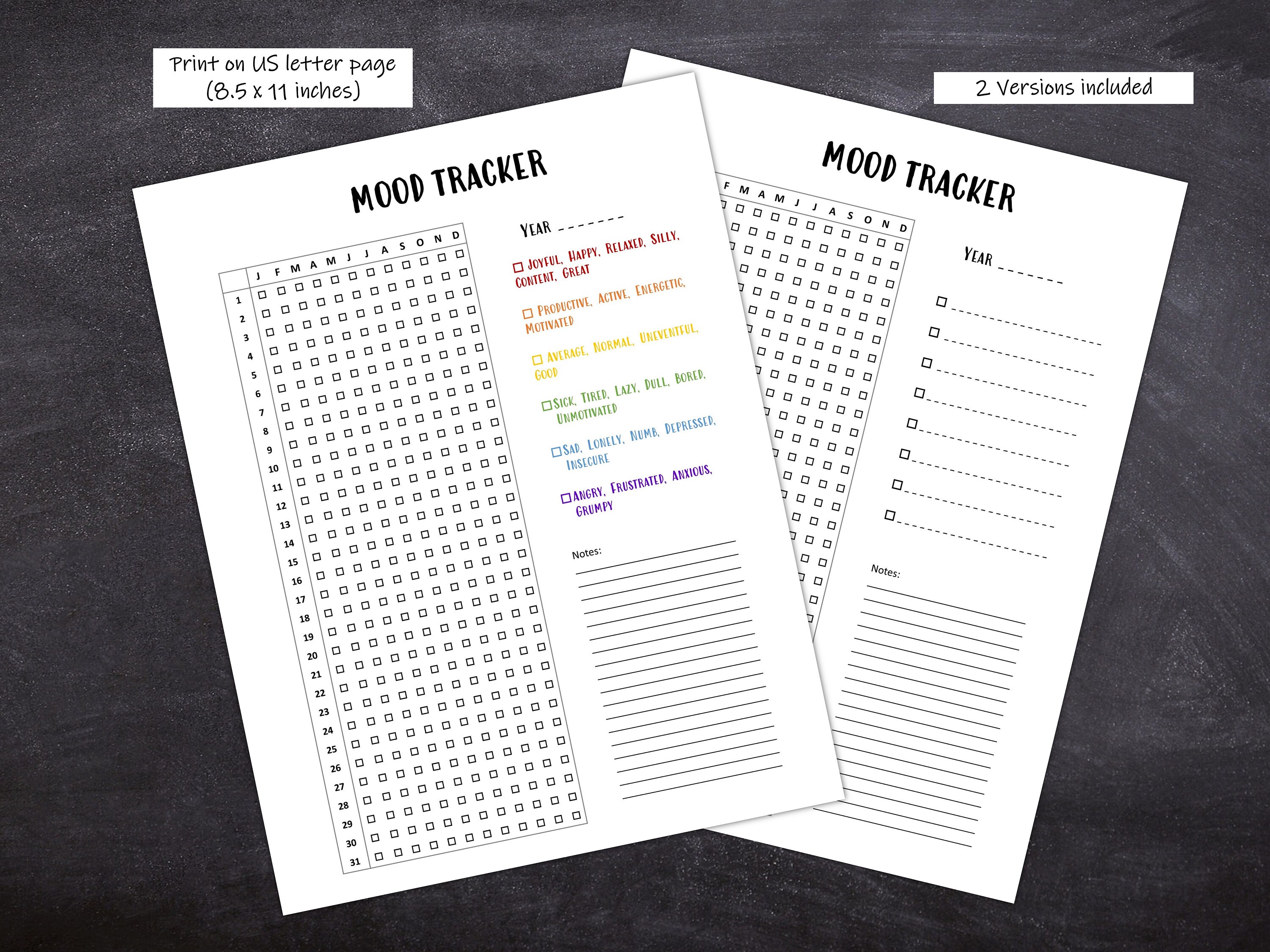 Emotracker: A Printable PDF Mood Tracker Template for Daily Emotional ...