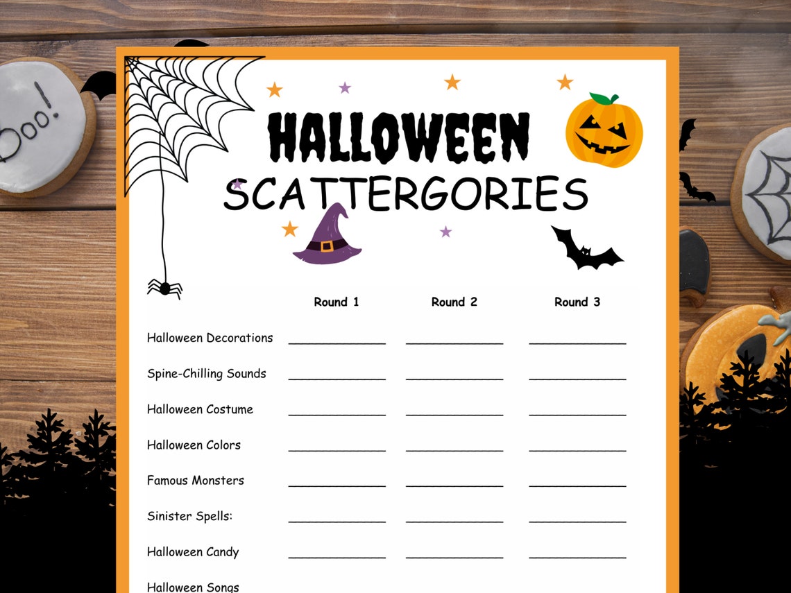 Spooky Scattergories Game: Halloween Edition Halloween Scattergories ...