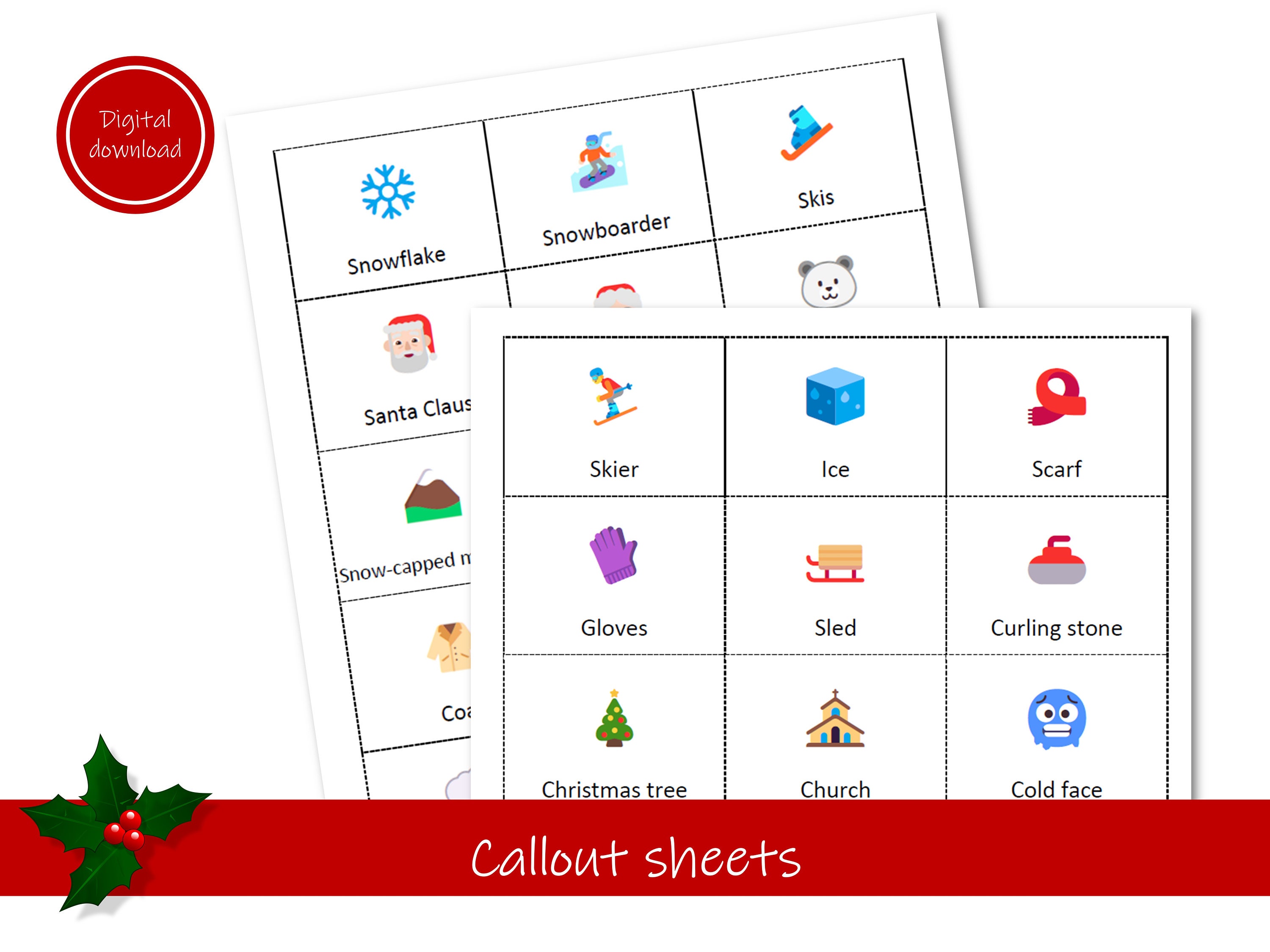 50 Christmas Bingo Cards | Printable Christmas Bingo | Christmas Party ...