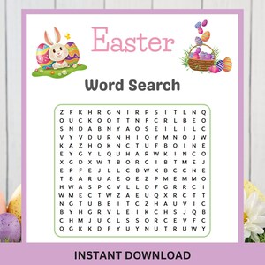 Easter Word Search, Printable Easter Game, Easter Activity for Kids and ...