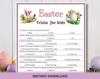 Easter Trivia Printable Easter Game Easter Activity for Kids and Adults ...