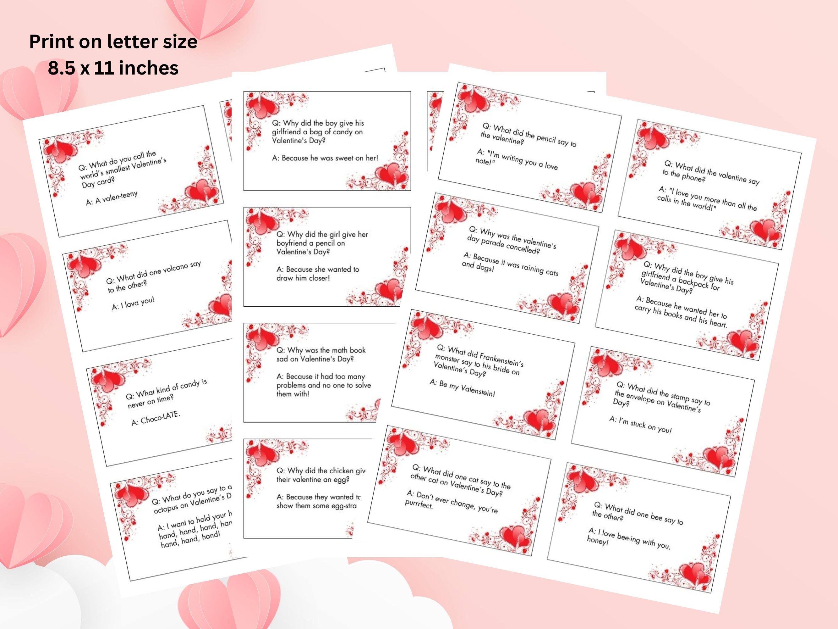 24 Printable Valentine's Day Jokes: A Collection of Laughs and Love ...