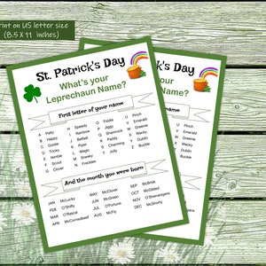What's Your Leprechaun Name: A Fun St. Patrick's Day Game! - Etsy