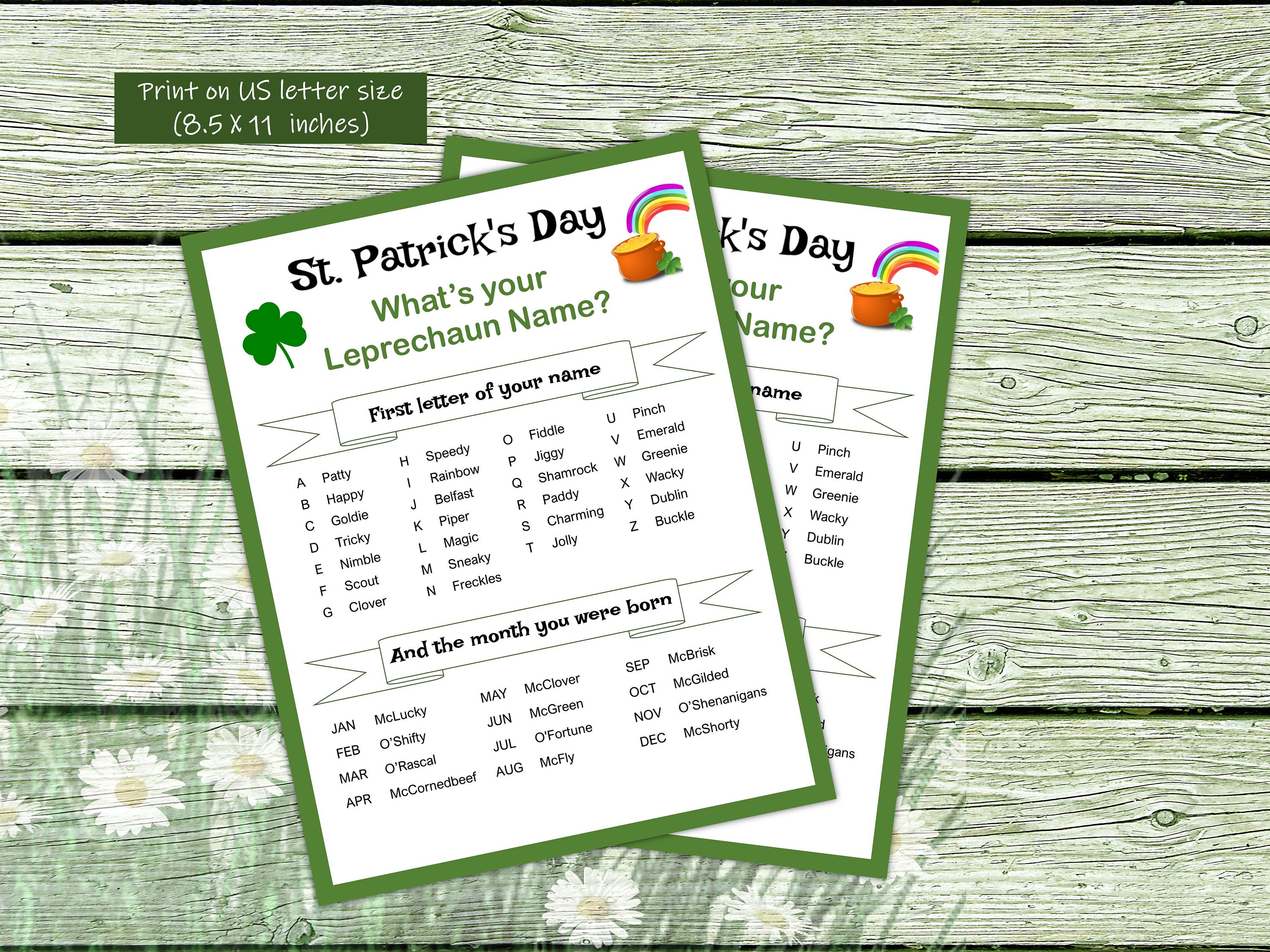What's Your Leprechaun Name: A Fun St. Patrick's Day Game! - Etsy