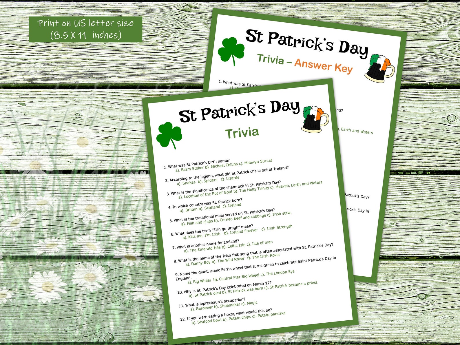 Luck of the Irish: St. Patrick's Day Trivia Challenge - Etsy