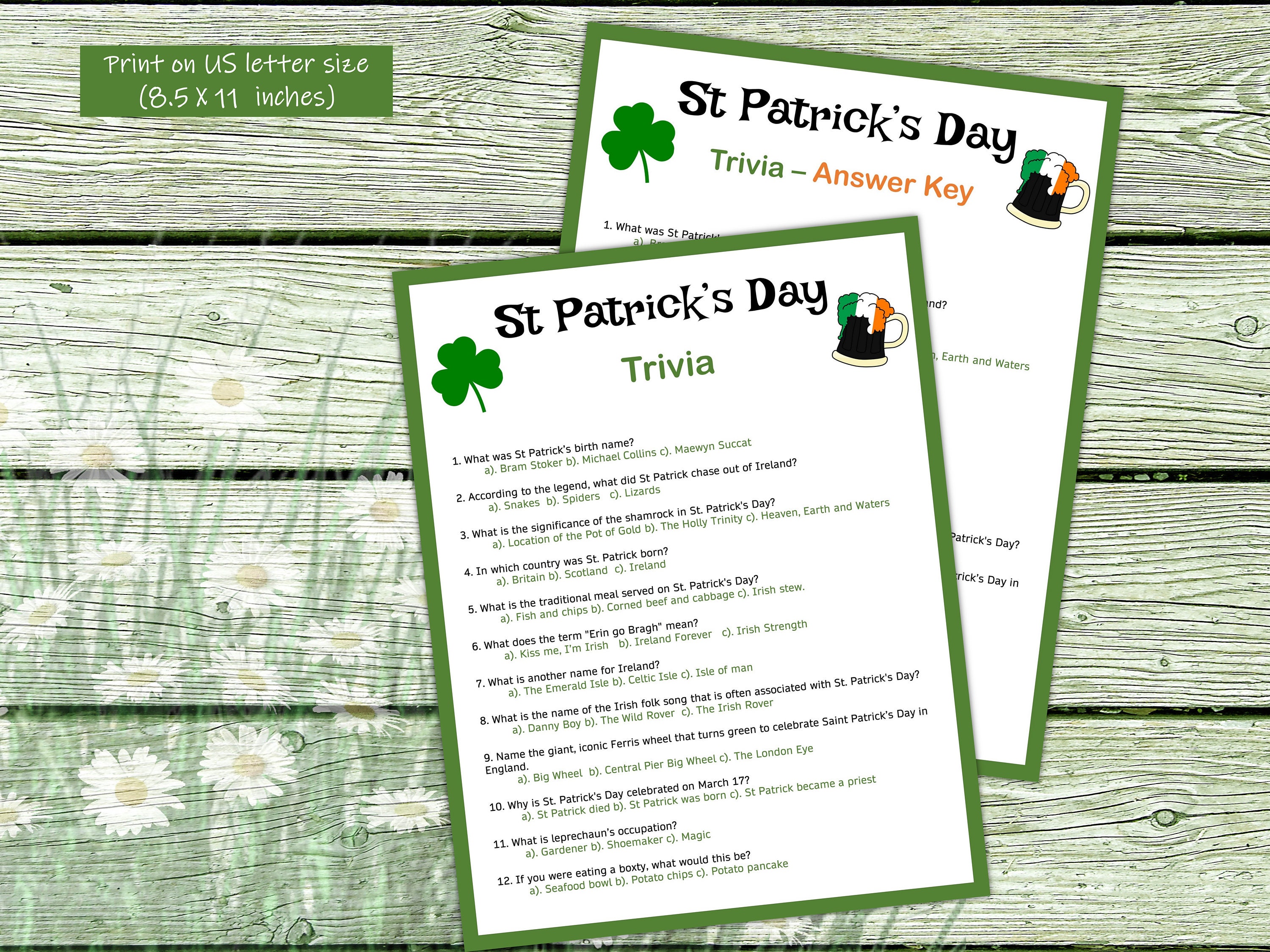 Luck of the Irish: St. Patrick's Day Trivia Challenge - Etsy