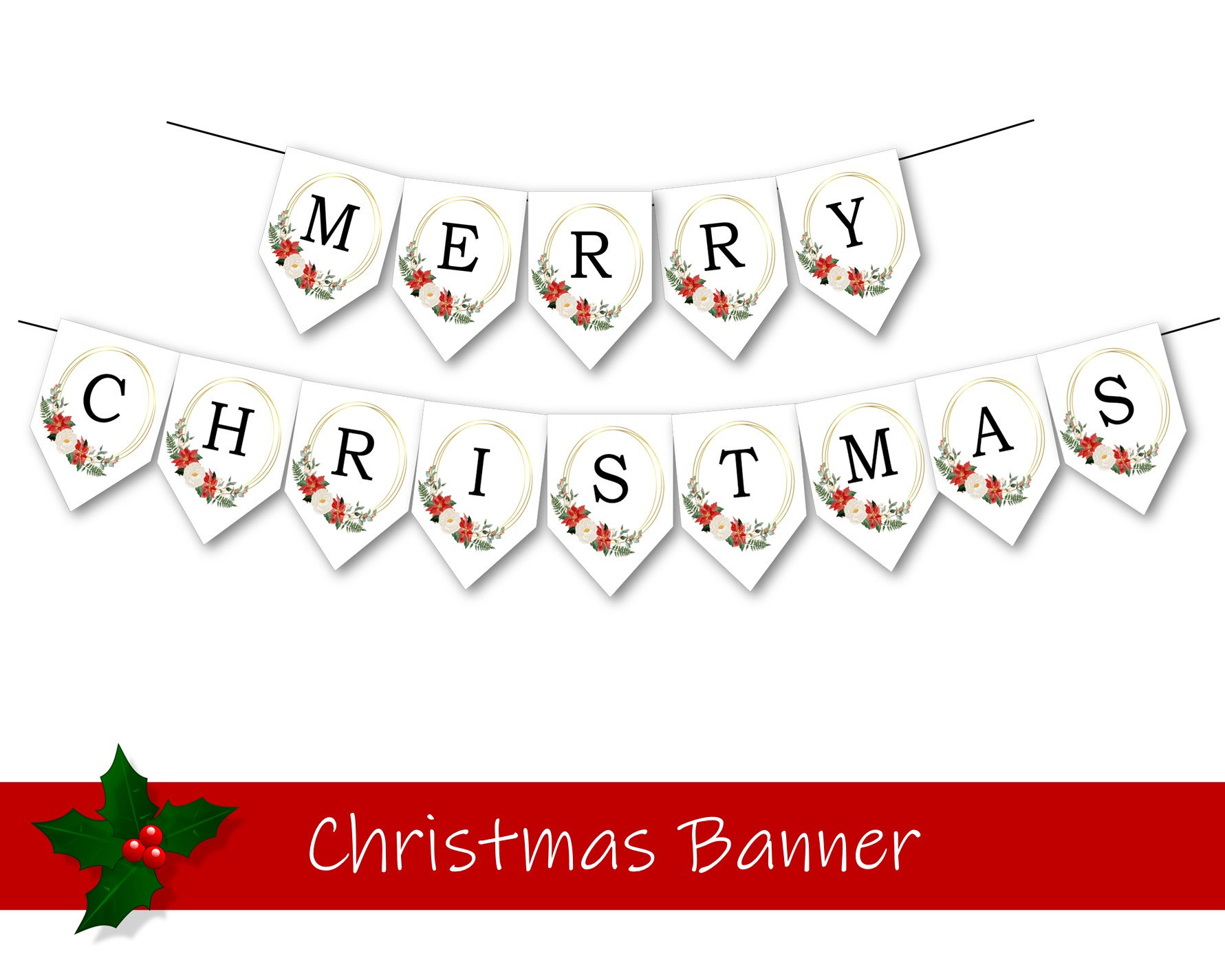 Printable Christmas Banner Includes Entire Alphabet and Numbers. - Etsy