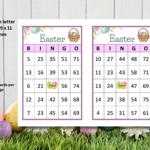 50 Easter Bingo Cards | Easter Party Game | Fun Easter Game | Easter ...