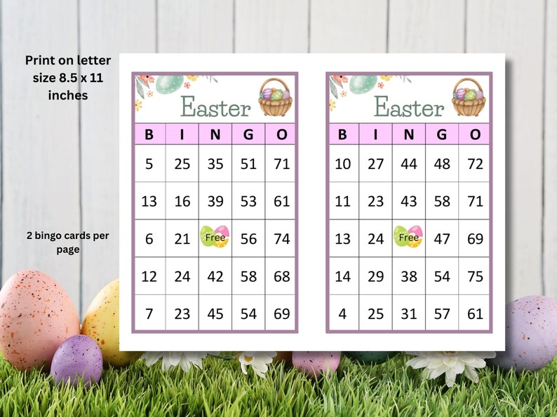 50 Easter Bingo Cards | Easter Party Game | Fun Easter Game | Easter ...