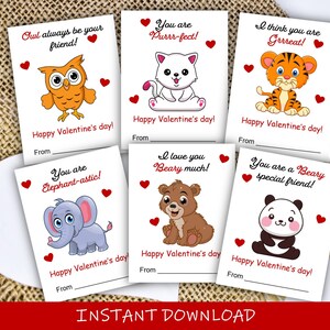 Printable Valentine's Day Cards, Classroom Valentine's Day Cards for ...