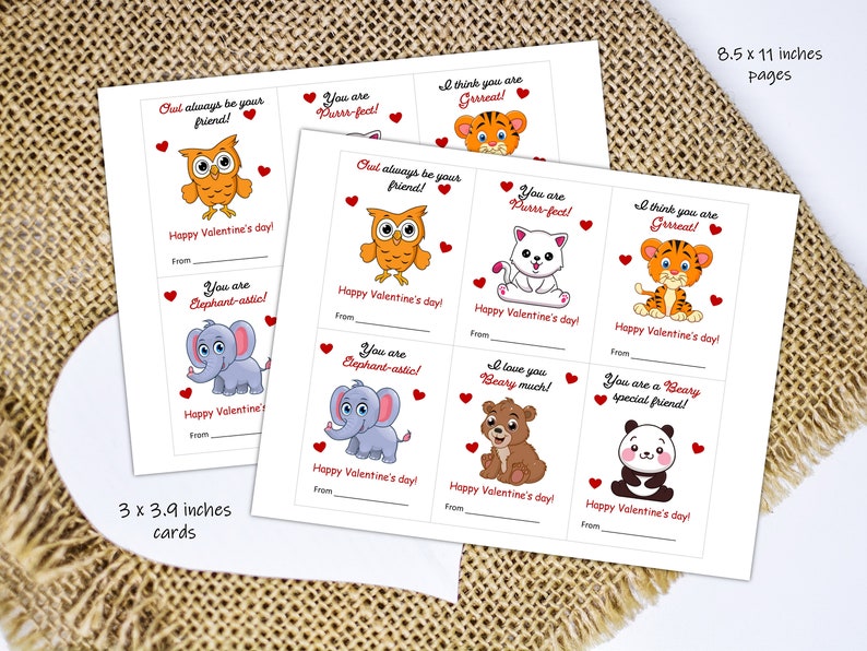 Printable Valentine's Day Cards, Classroom Valentine's Day Cards for ...