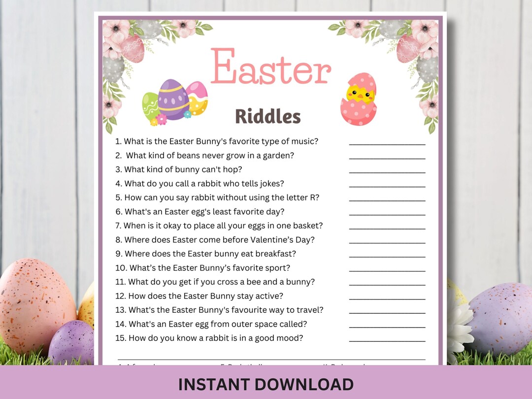 Easter Riddles Game, Printable Activity (PDF) - Etsy Australia