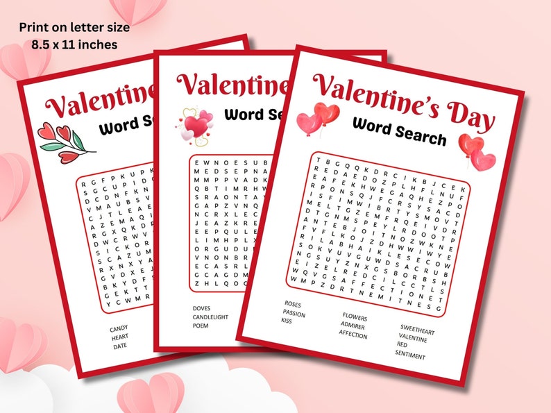 Valentine's Day Word Search: Instant Fun for Kids' Parties and ...