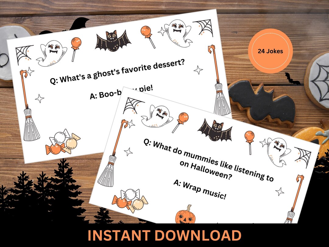 24 Printable Halloween Jokes, Halloween Lunchbox Jokes, Lunch Notes for ...