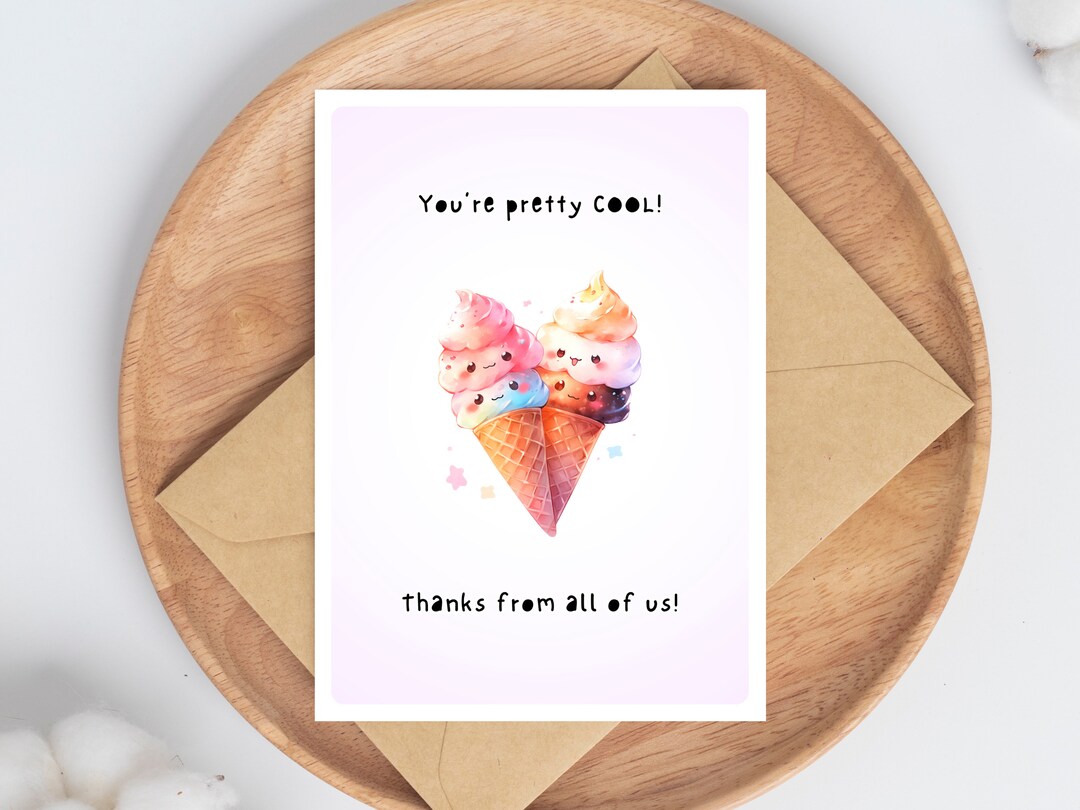 Thank You Card Unique Thanks From Us You’re Pretty Cool Nurses Teachers ...